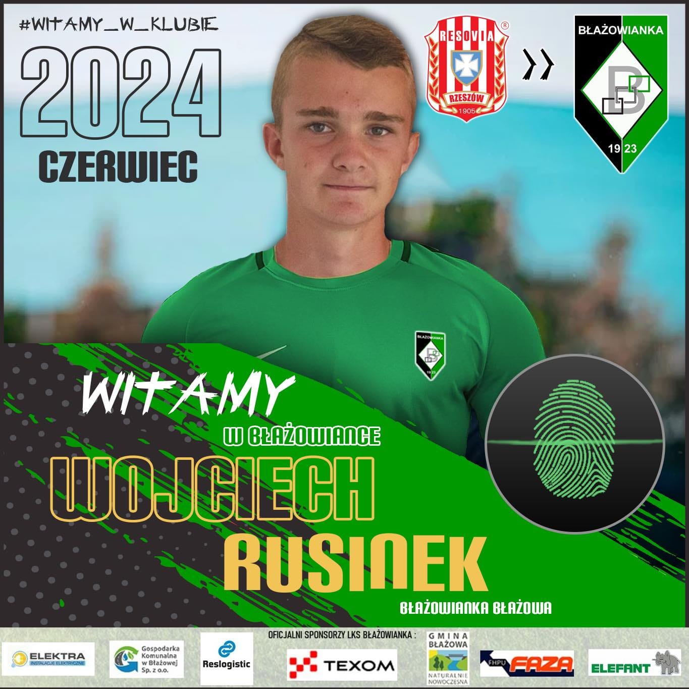 Wojciech Rusinek piłkarzem Błażowianki Błażowa